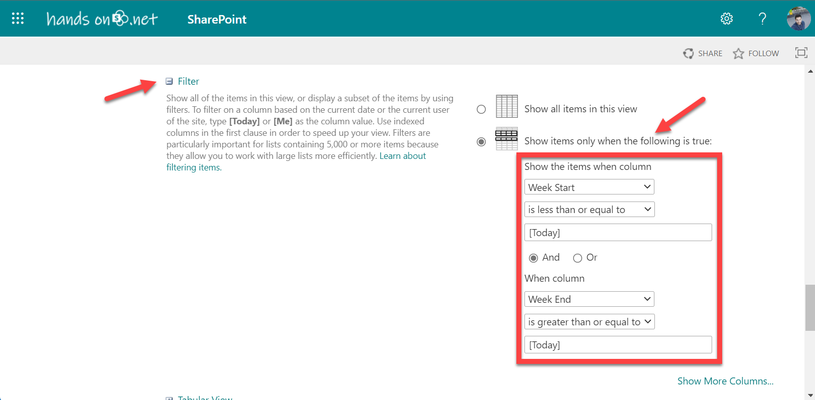 How to create a current week view in Microsoft Lists - HANDS ON Lists